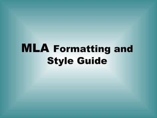 Mla Format | PPT