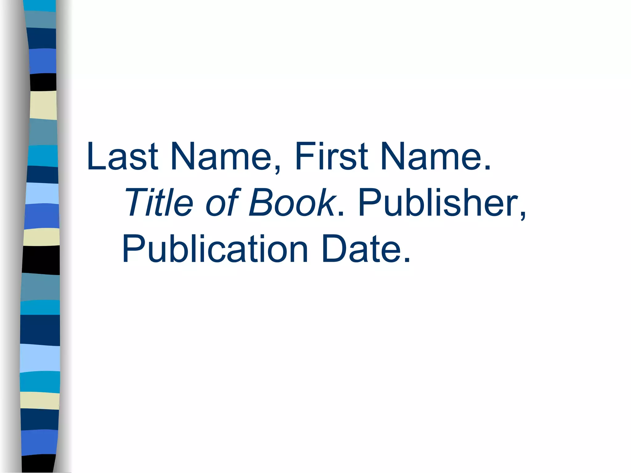 Mla format power point | PPT