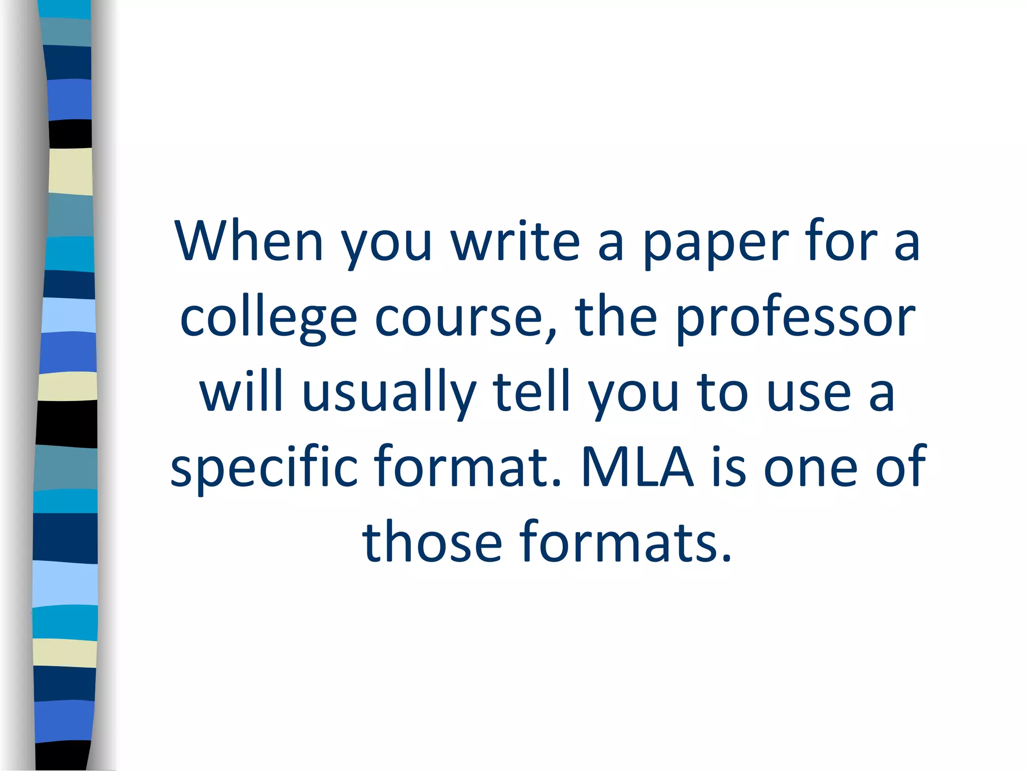 Mla format power point | PPT