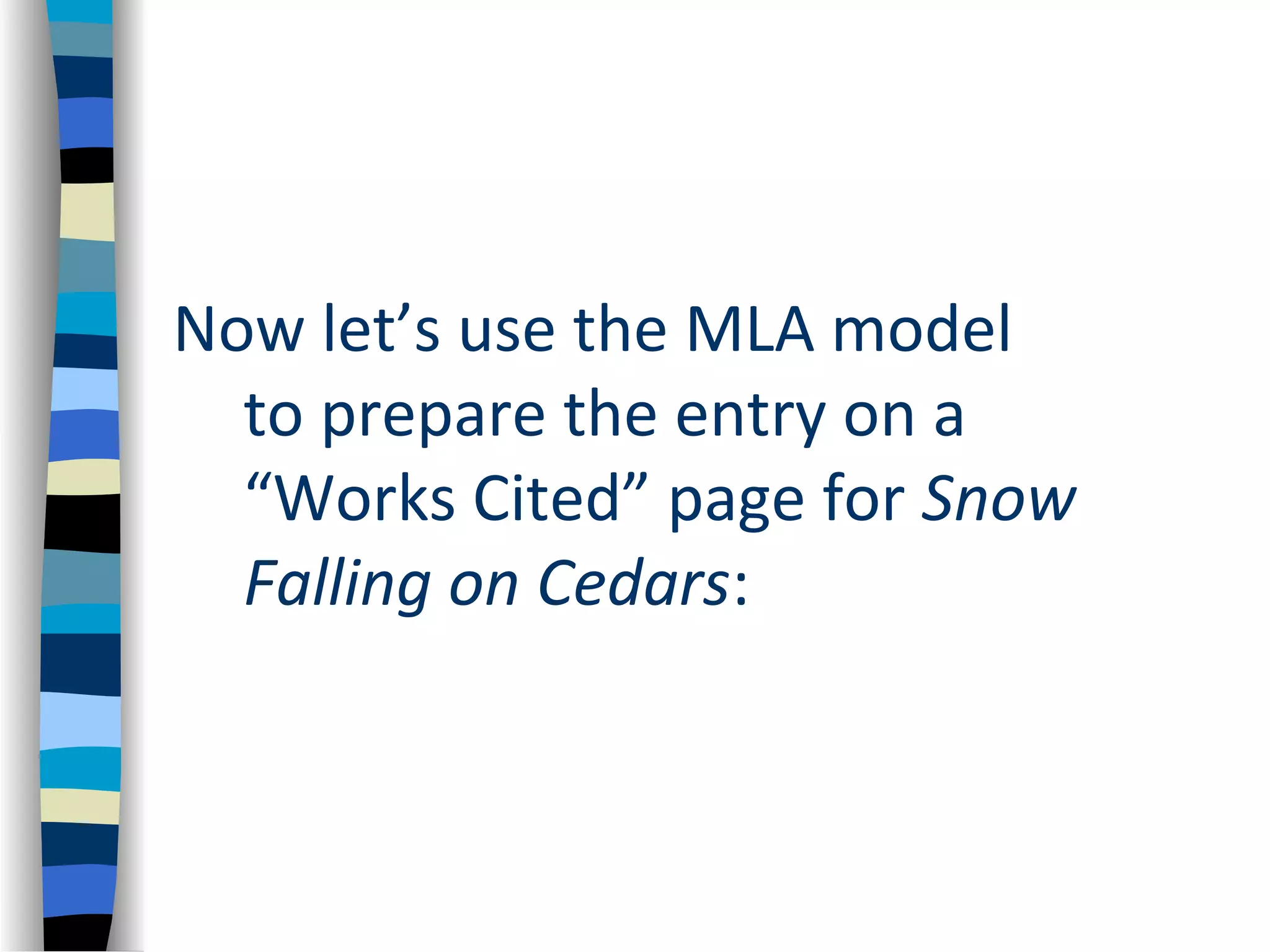 Mla format power point | PPT