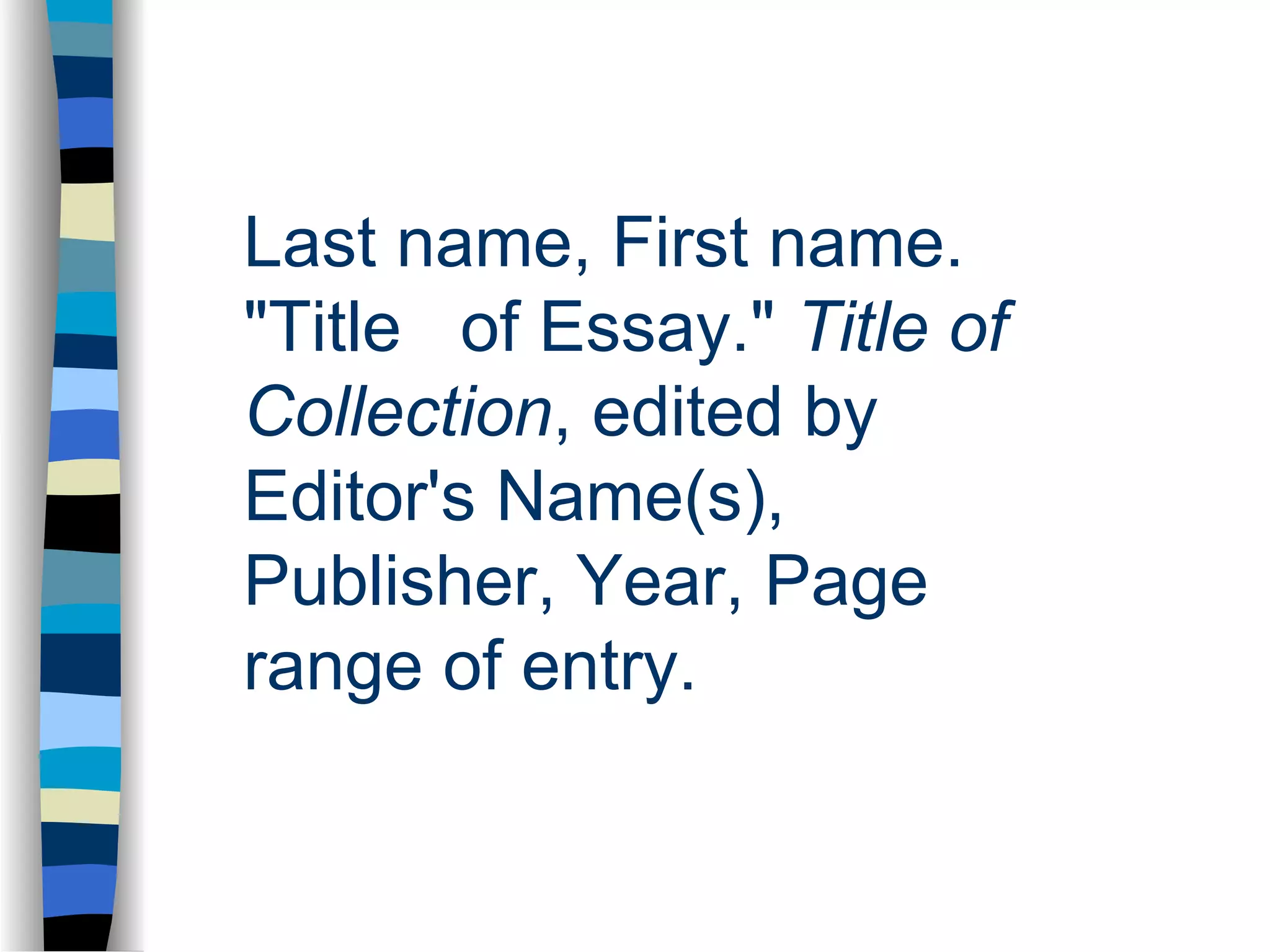 Mla format power point | PPT