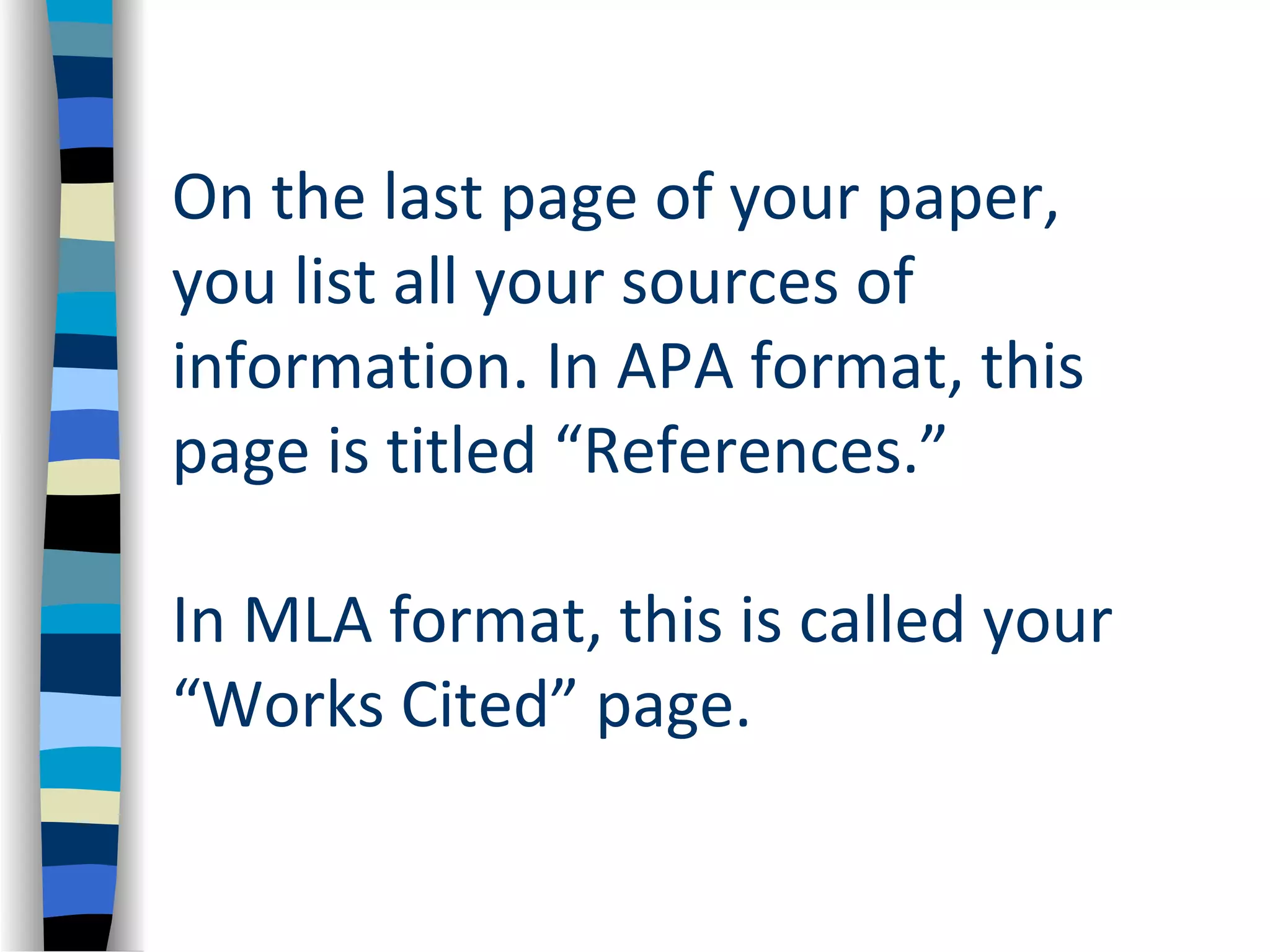 Mla format power point | PPT