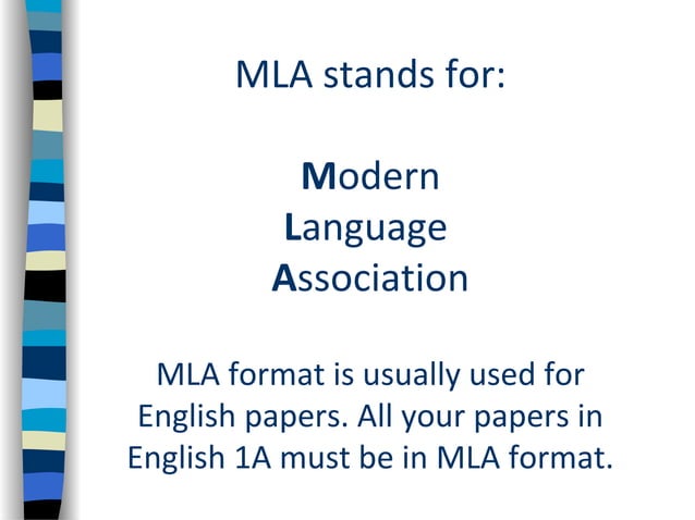 Mla format power point | PPT