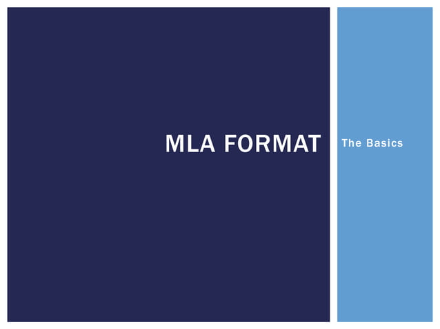 MLA Format Notes | PPTX | Homework and Study | Education
