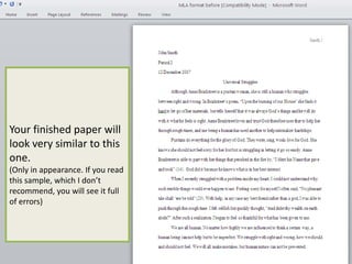 Mla formatting | PPTX