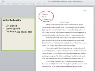 Mla formatting | PPTX