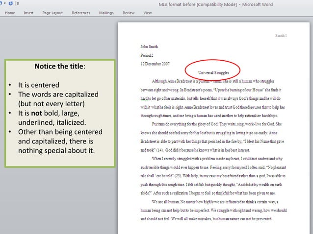 Mla formatting | PPTX