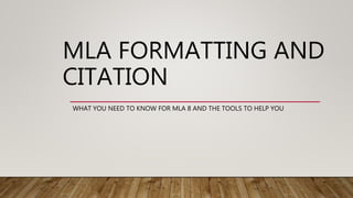 MLA Formatting and Citation | PPT