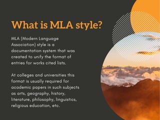 MLA Formatting Style | PPT
