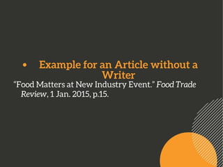 MLA Formatting Style | PPT