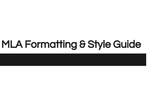 Mla formatting & style guide (1) | PPT | Free Download
