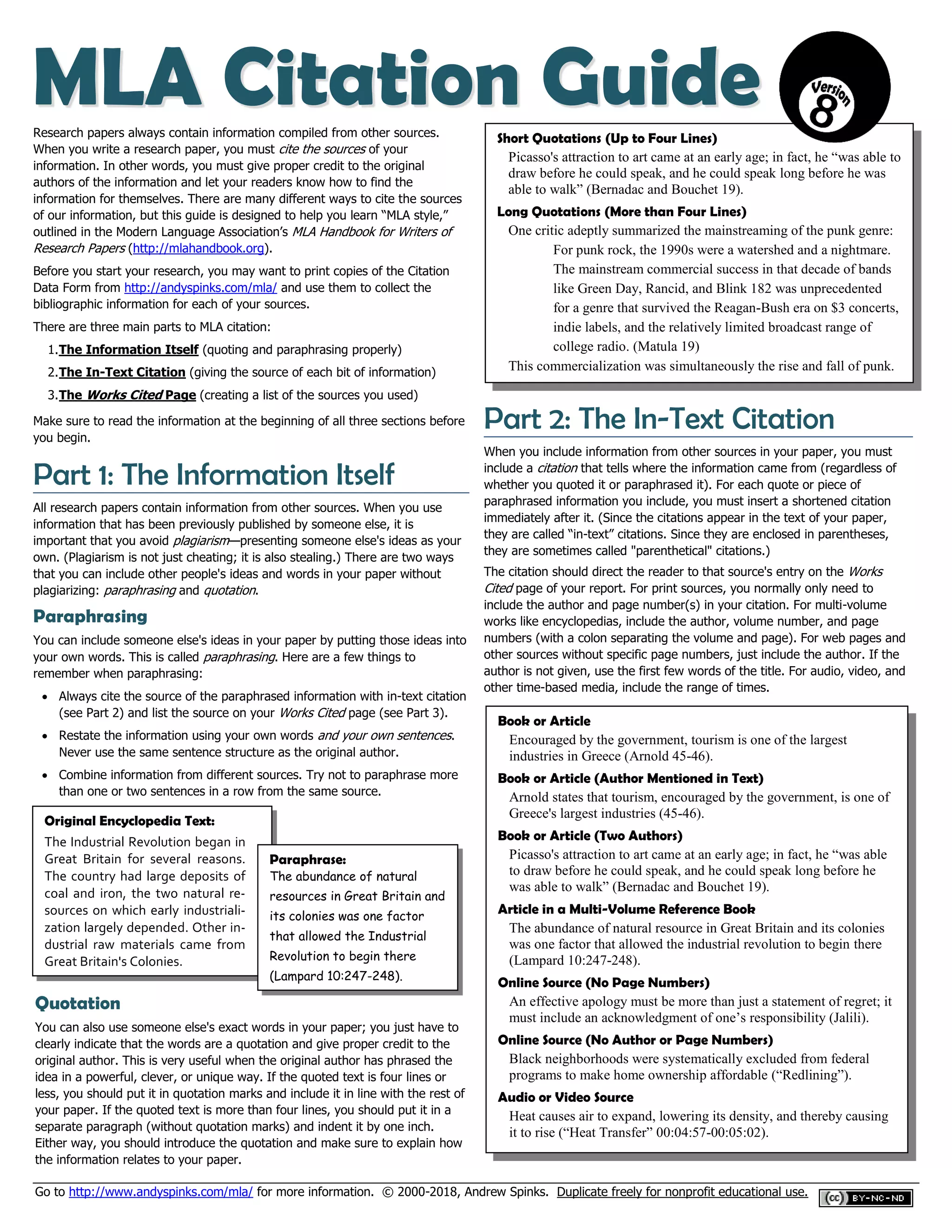 MLAGuide8-1.pdf | Resume Writing and Advice | Job Search