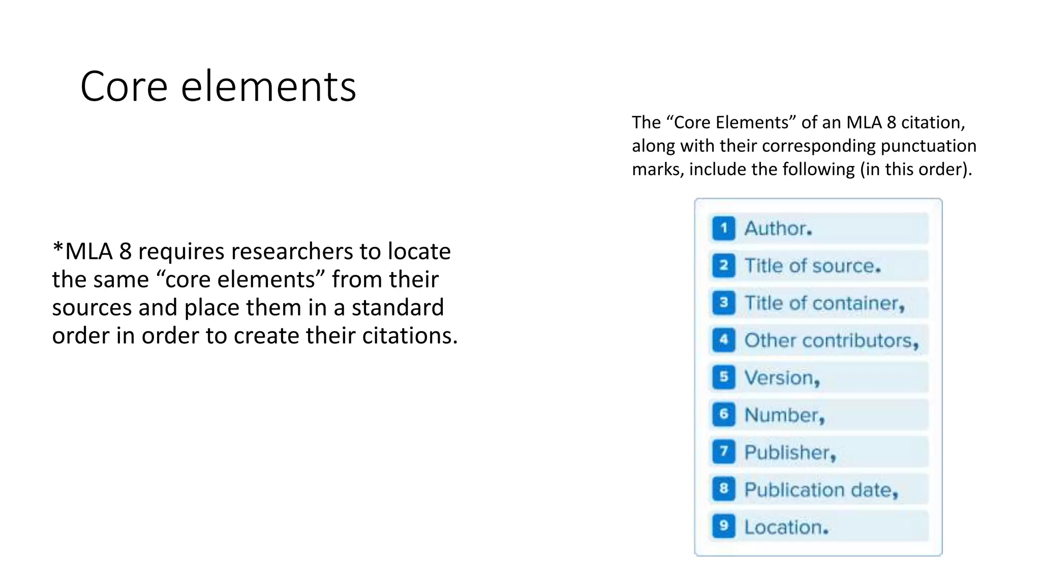 MLA Handbook 8th edition: Overview | PPTX