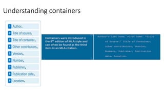 MLA Handbook 8th edition: Overview | PPTX