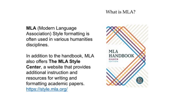MLA Handbook 8th edition: Overview | PPTX