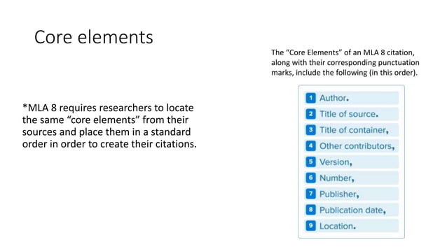 MLA Handbook 8th edition: Overview | PPTX