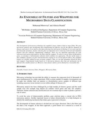 An Ensemble of Filters and Wrappers for Microarray Data Classification | PDF