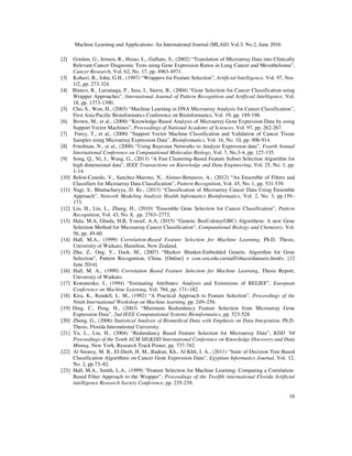 An Ensemble of Filters and Wrappers for Microarray Data Classification | PDF