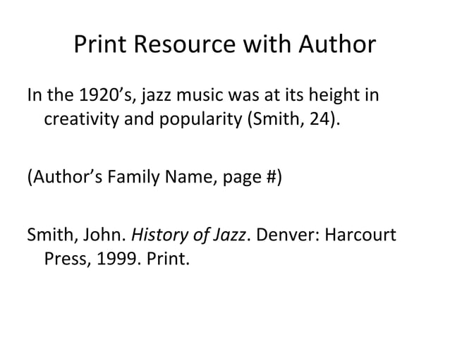 Mla in text citations | PPT