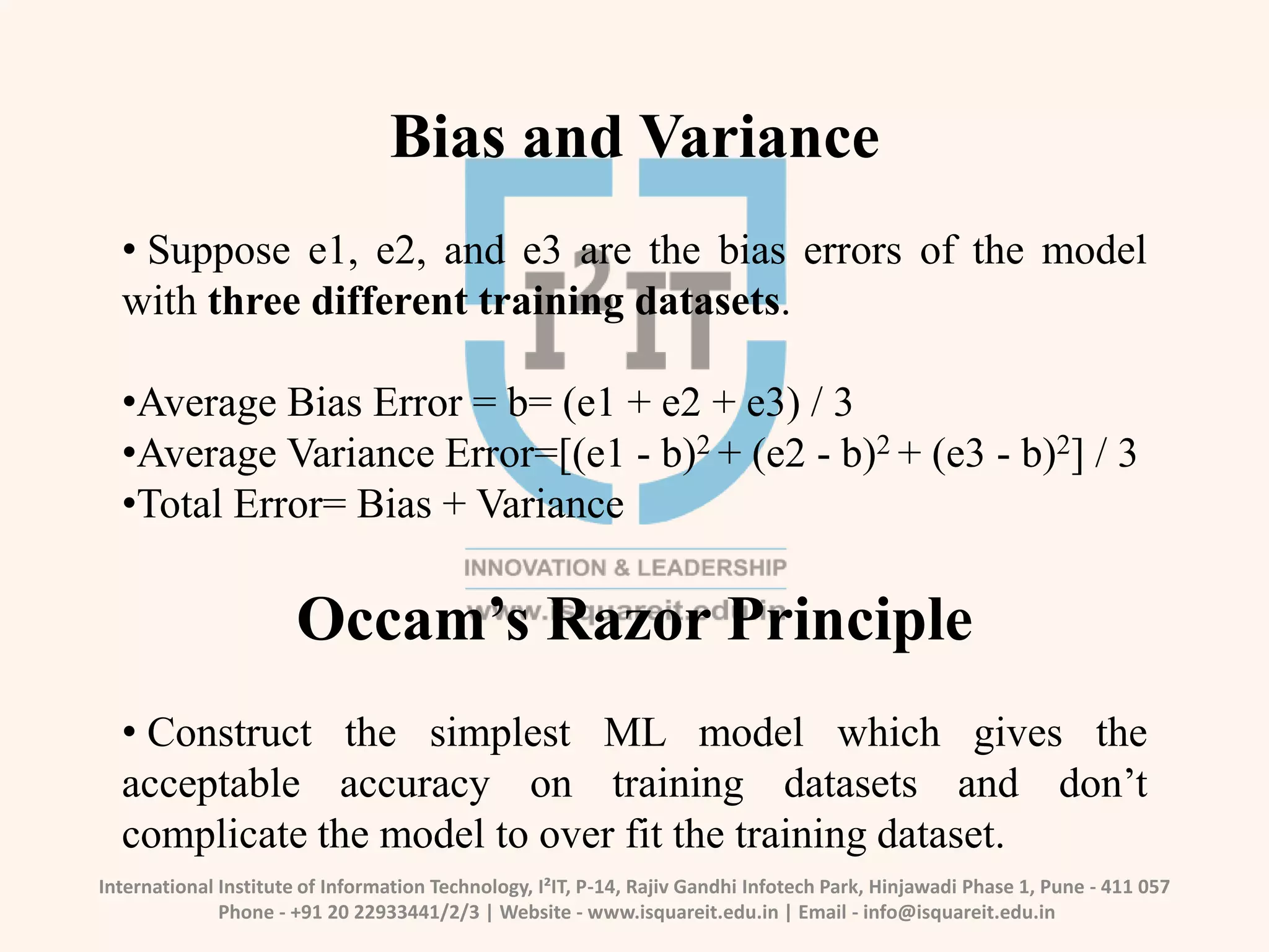 Machine Learning: Bias and Variance Trade-off | PPTX