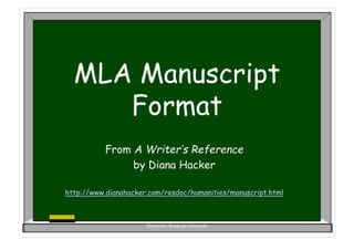 MLA Manuscript Format | PPT