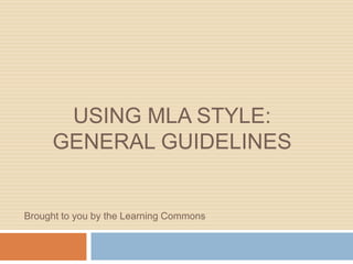 MLA McNair ENGL 003 | PPT