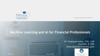Ml and AI for financial professionals | PPT