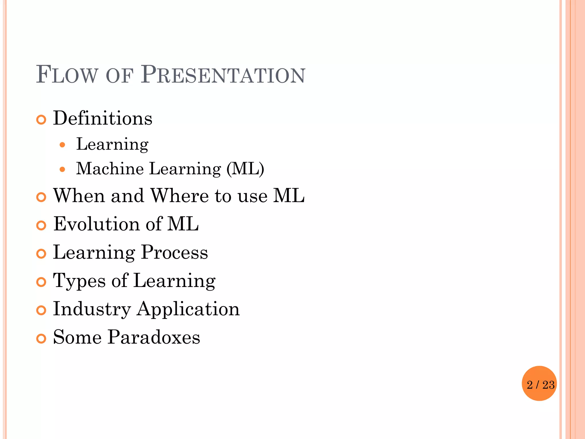 Machine Learning(ML) and its industrial importance | PPT