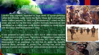 Lesotho history, Basotho languages, Basotho mode of transport | PPTX