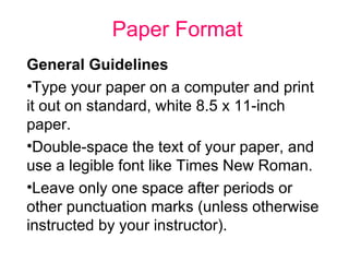 MlA Paper Format | PPT