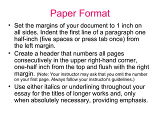 MlA Paper Format | PPT