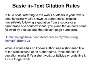 MlA Paper Format | PPT