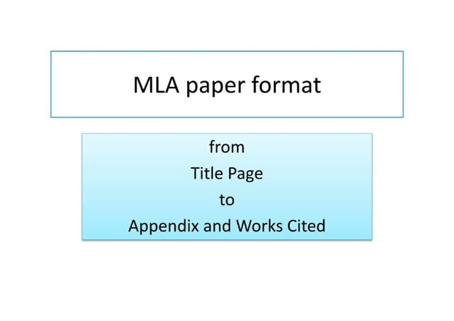 MLA Paper Format | PDF
