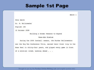 MLA PowerPoint from Purdue University | PPT