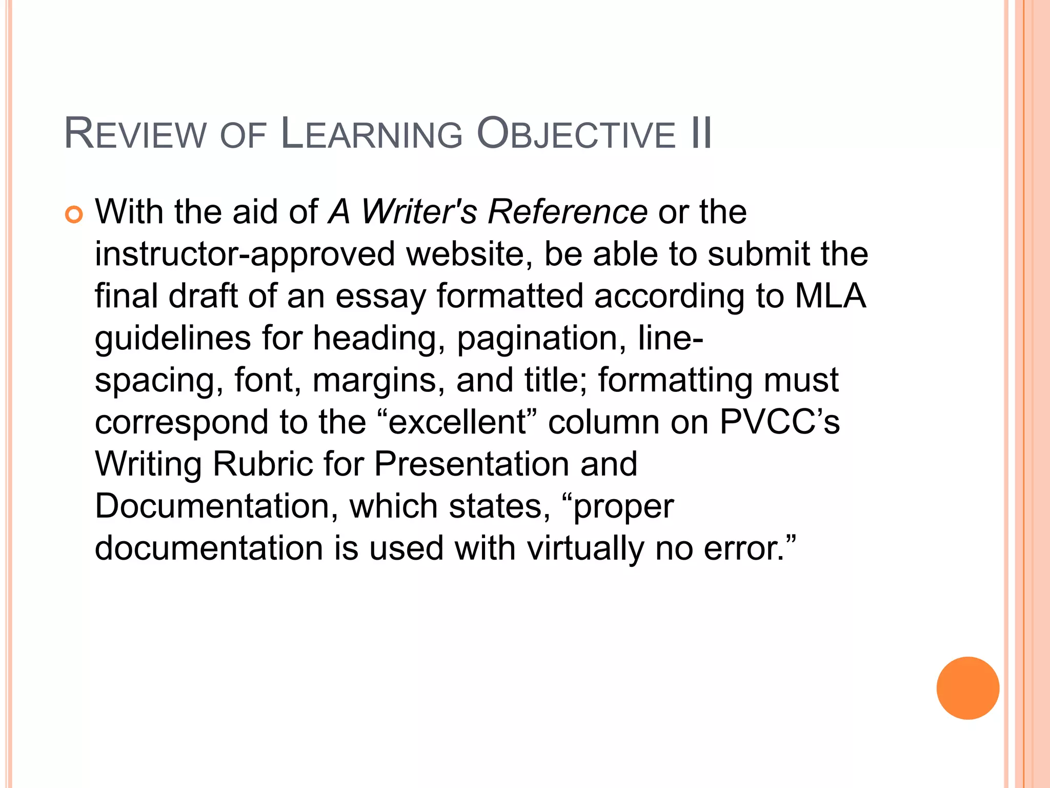 Mla powerpoint derise | PPT