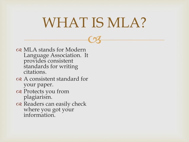 Mla ppt | PPT