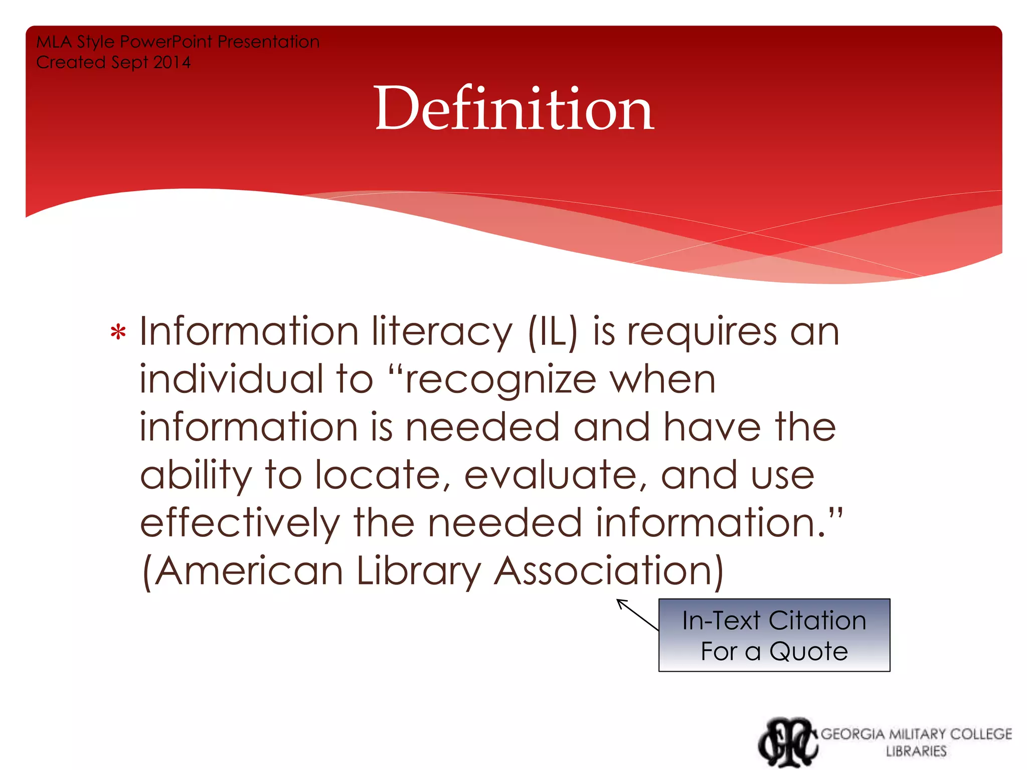 MLA Presentation | PPT