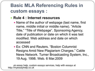 http://myessayhelp.co.uk - MLA Referencing Style | PPTX