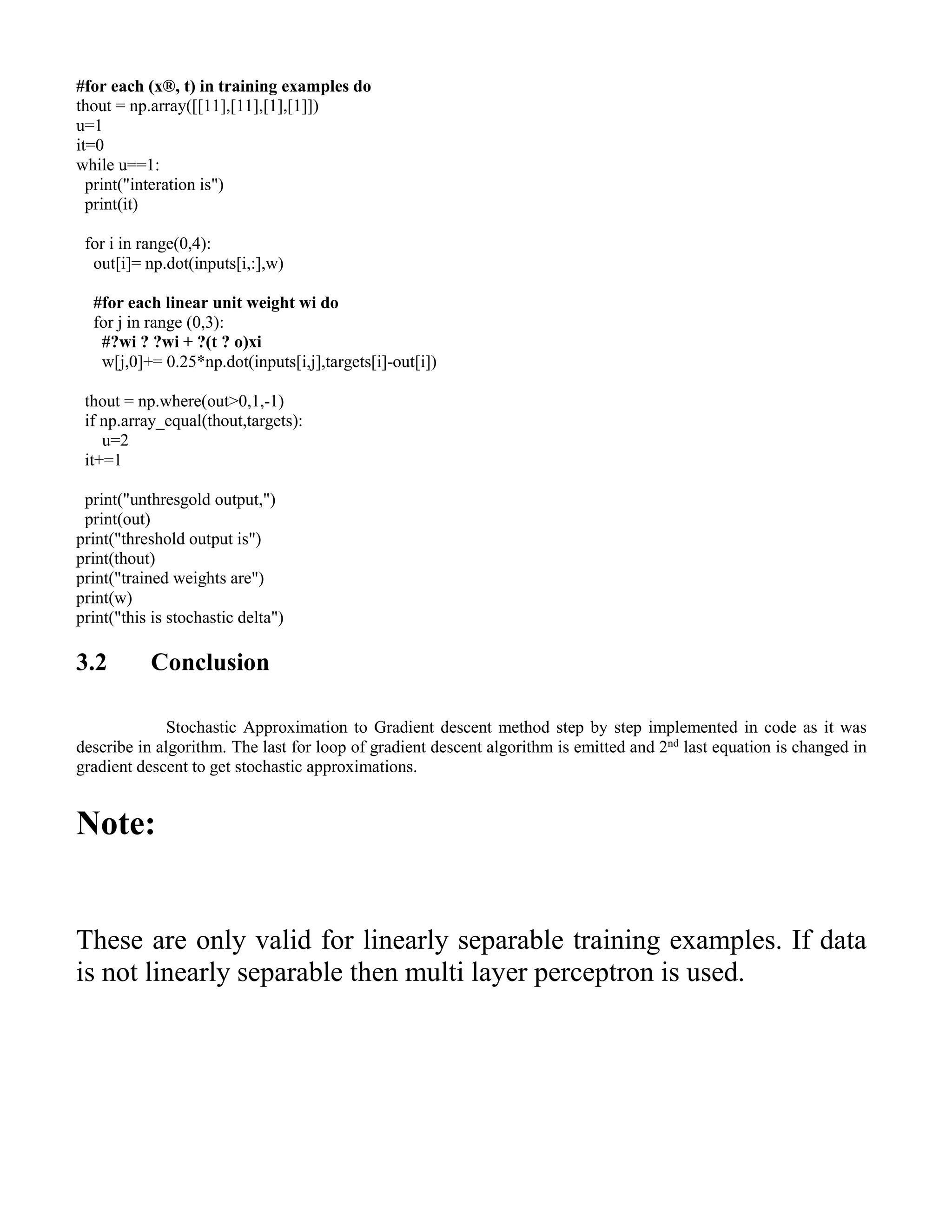 weights training of perceptron (using 3 training rules) | PDF