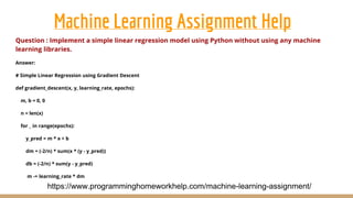 ML Assignment help.pptx | Technology & Computing