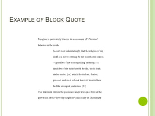 Mla Block Quotation Example