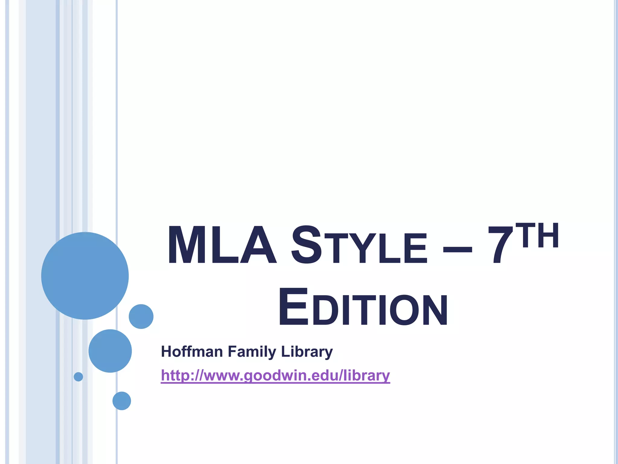 Mla style 7th edition | PPT