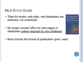 Mla style 7th edition | PPT