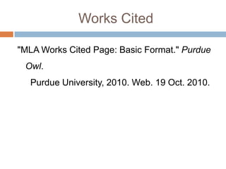 Mla style basics | PPT
