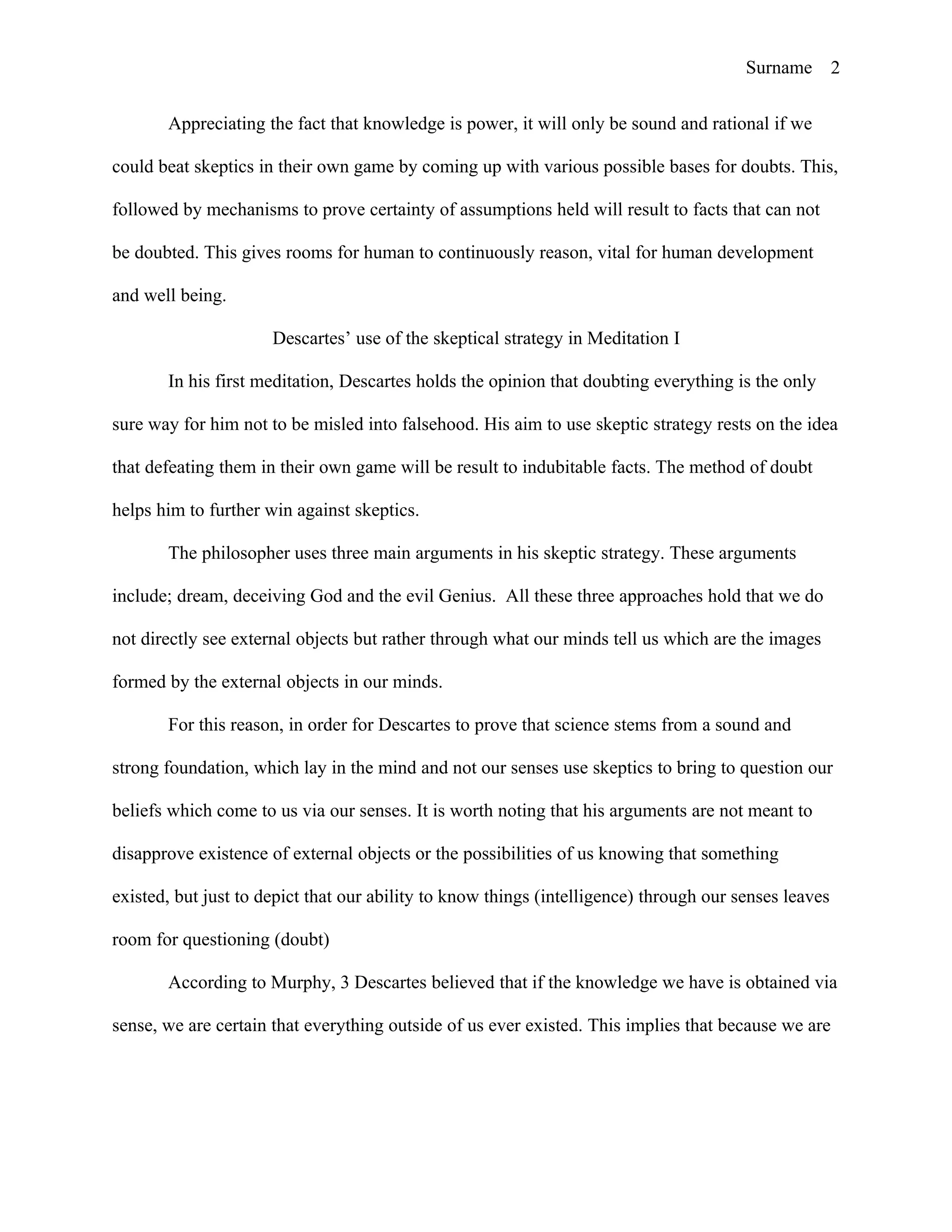 Mla style essay reflection on descartes | DOC