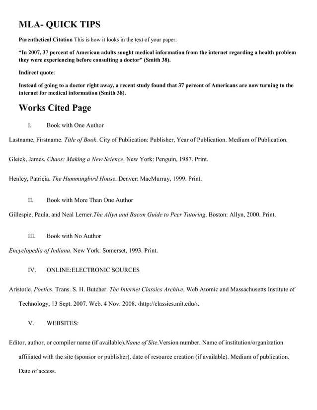 Mla style guide | PDF