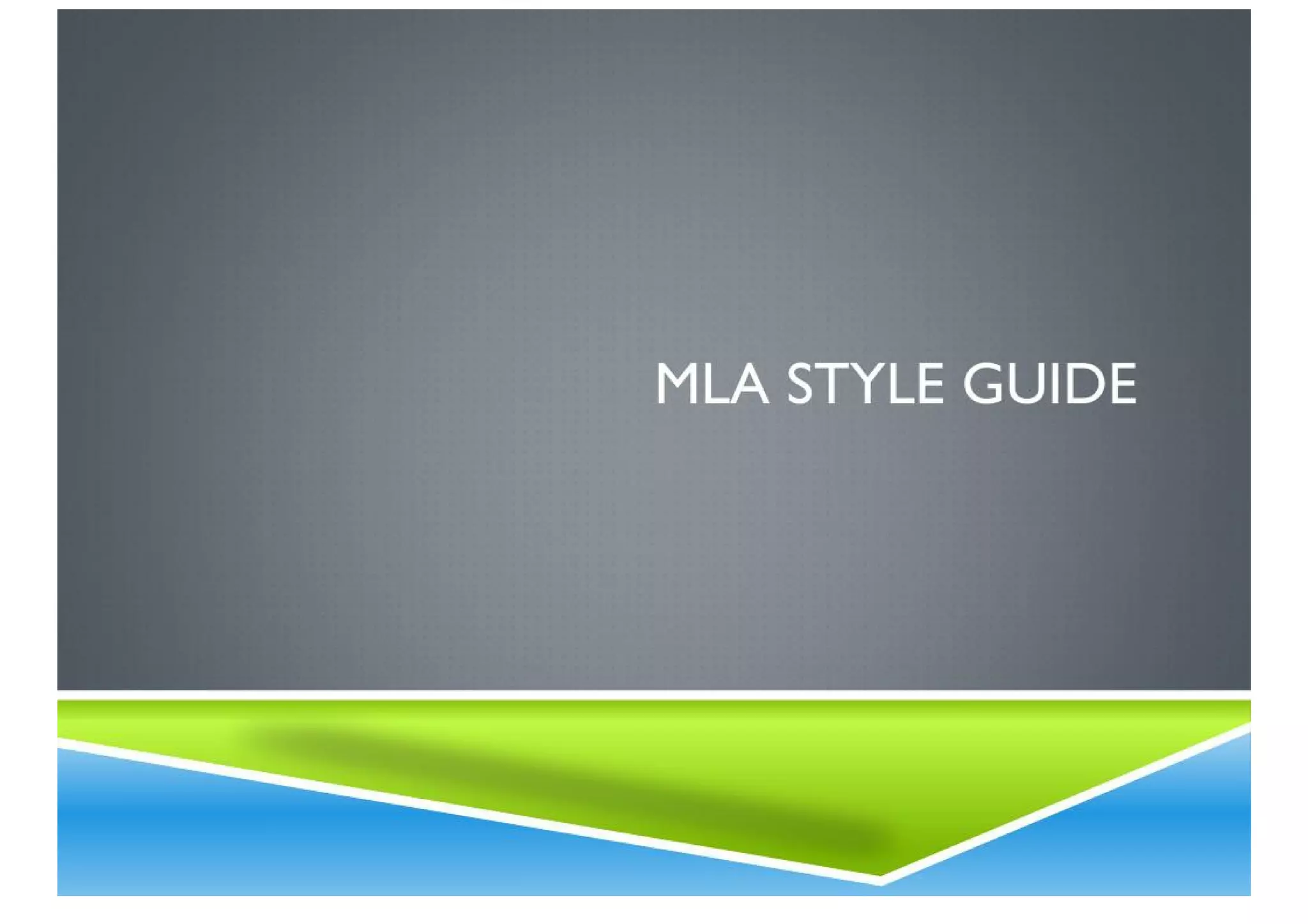 MLA Style Guide | PDF