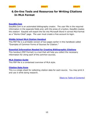 Mla style guide for middle schools -guidelines for making a ...