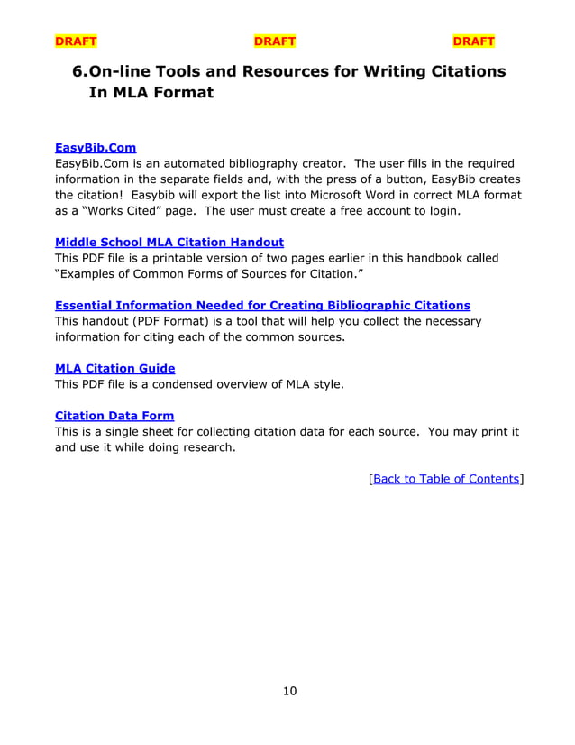 Mla style guide for middle schools -guidelines for making a bibliography and documenting sources ...