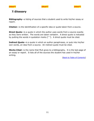 Mla style guide for middle schools -guidelines for making a ...